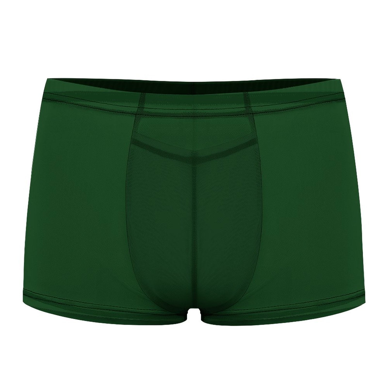 Dark Green Men's Mesh Boxer Briefs Cooling Breathable Sports Underwear ...