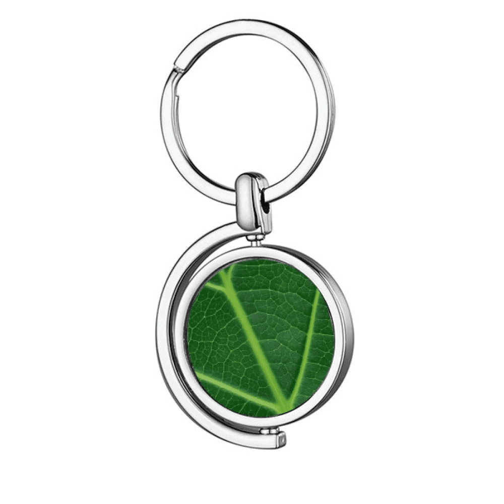 Dark Green Nature Illustration Pattern Rotating Keychain Metal Keyring ...