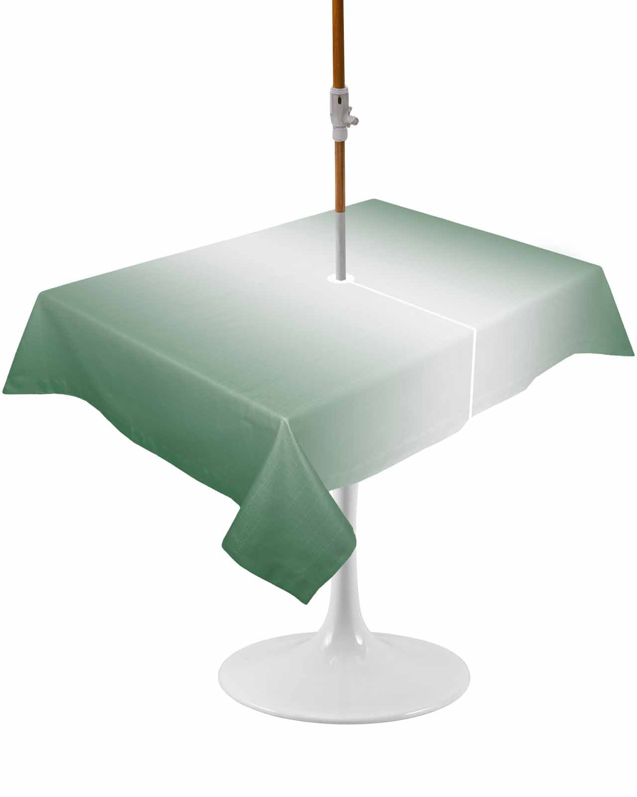 Dark Green Ombre Rectangle Outdoor Tablecloth, Waterproof Table Cloth ...