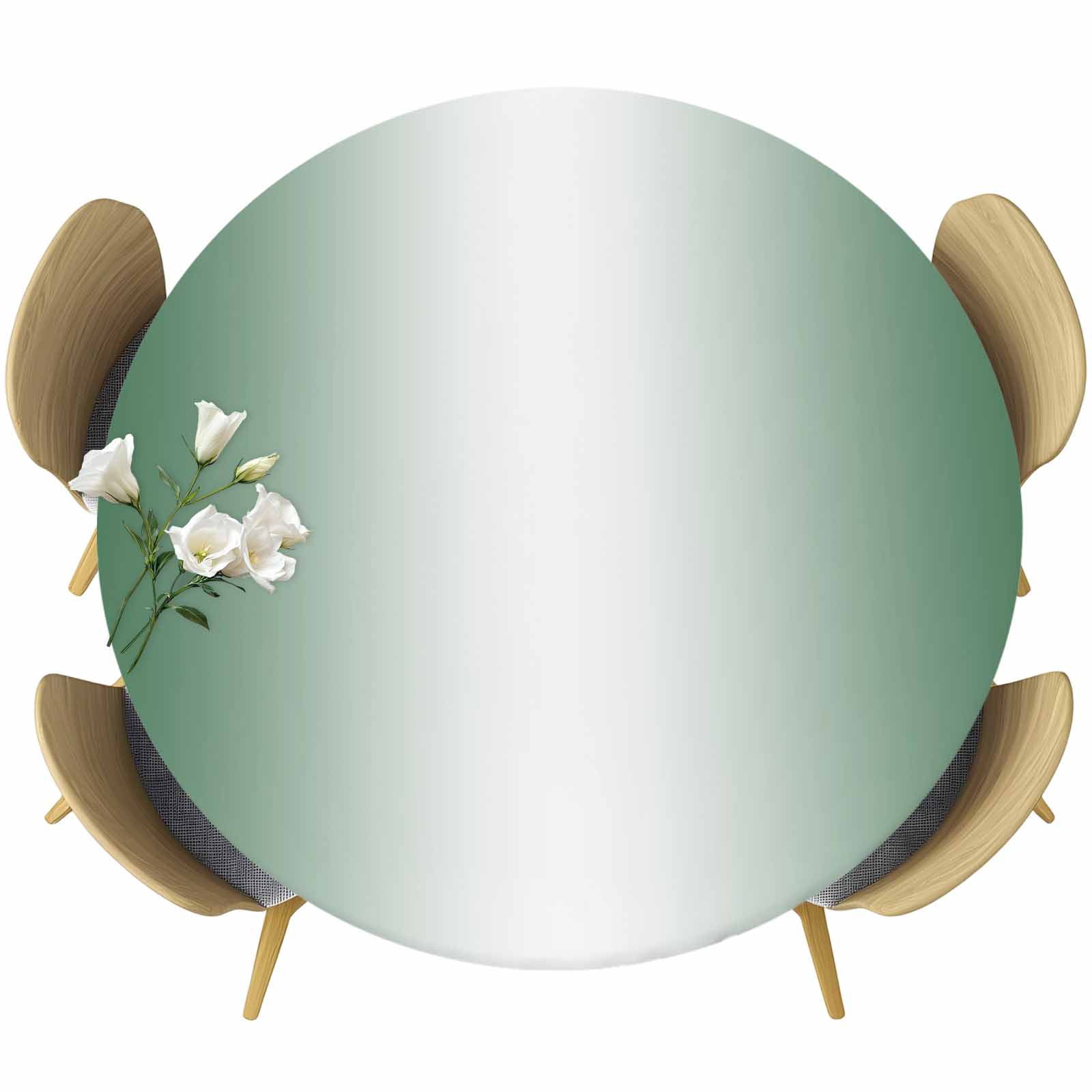 Dark Green Ombre Table Cloth, Round Fitted Tablecloths with Elastic ...