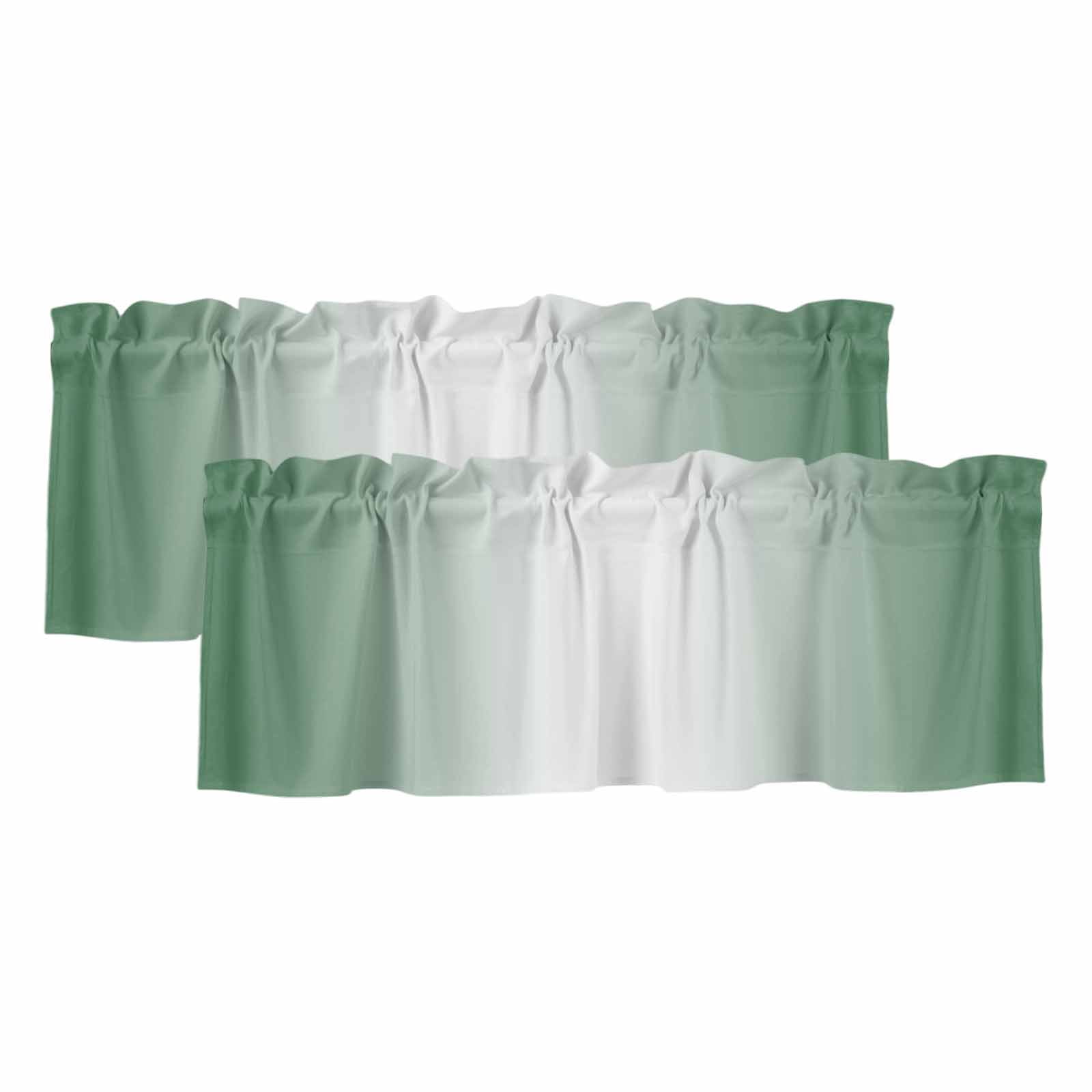 Dark Green Ombre Valances for Windows, Decorative Rod Pocket Window ...