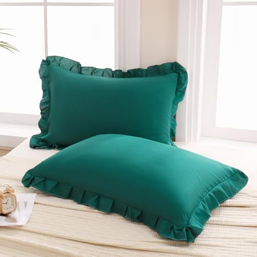 Dark Green Pillow Shams Green Standard Pillowcases Cute Pillow Cover ...