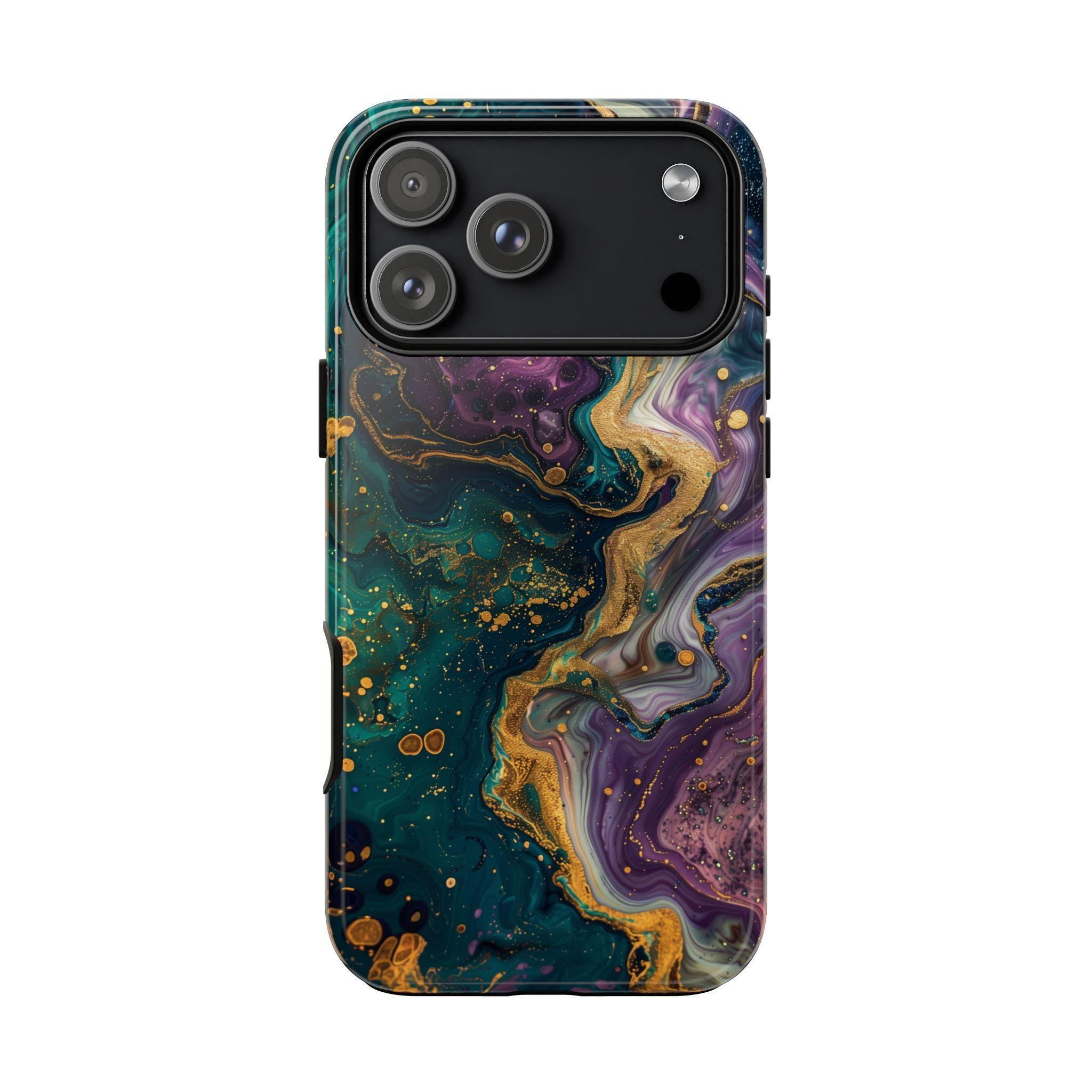 Dark Green Purple Liquid Marble Abstract Rich Color Blend Phone Case 17 ...