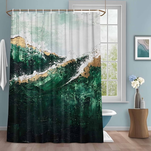 Cool Review About Green Shower Curtain Bathroom