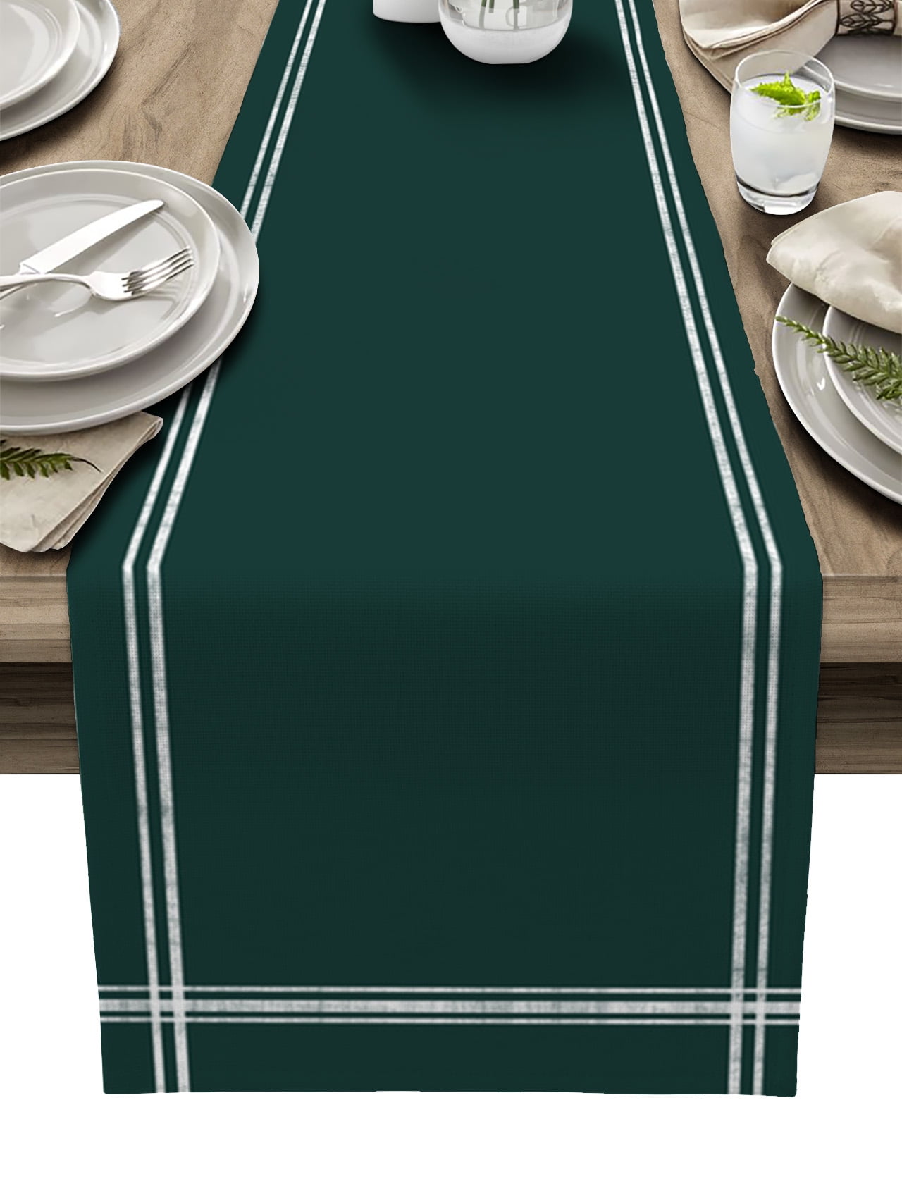Dark Green Solid, Table Runner 120 Inches, Pure Green Color Bed Runner ...