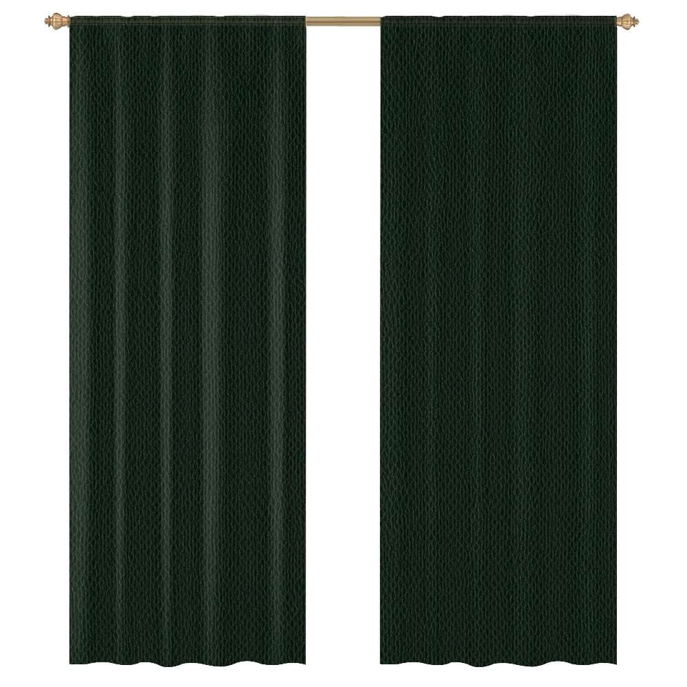 Dark Green Textured Fabric Tulle Curtains For Living Room Chiffon Sheer ...