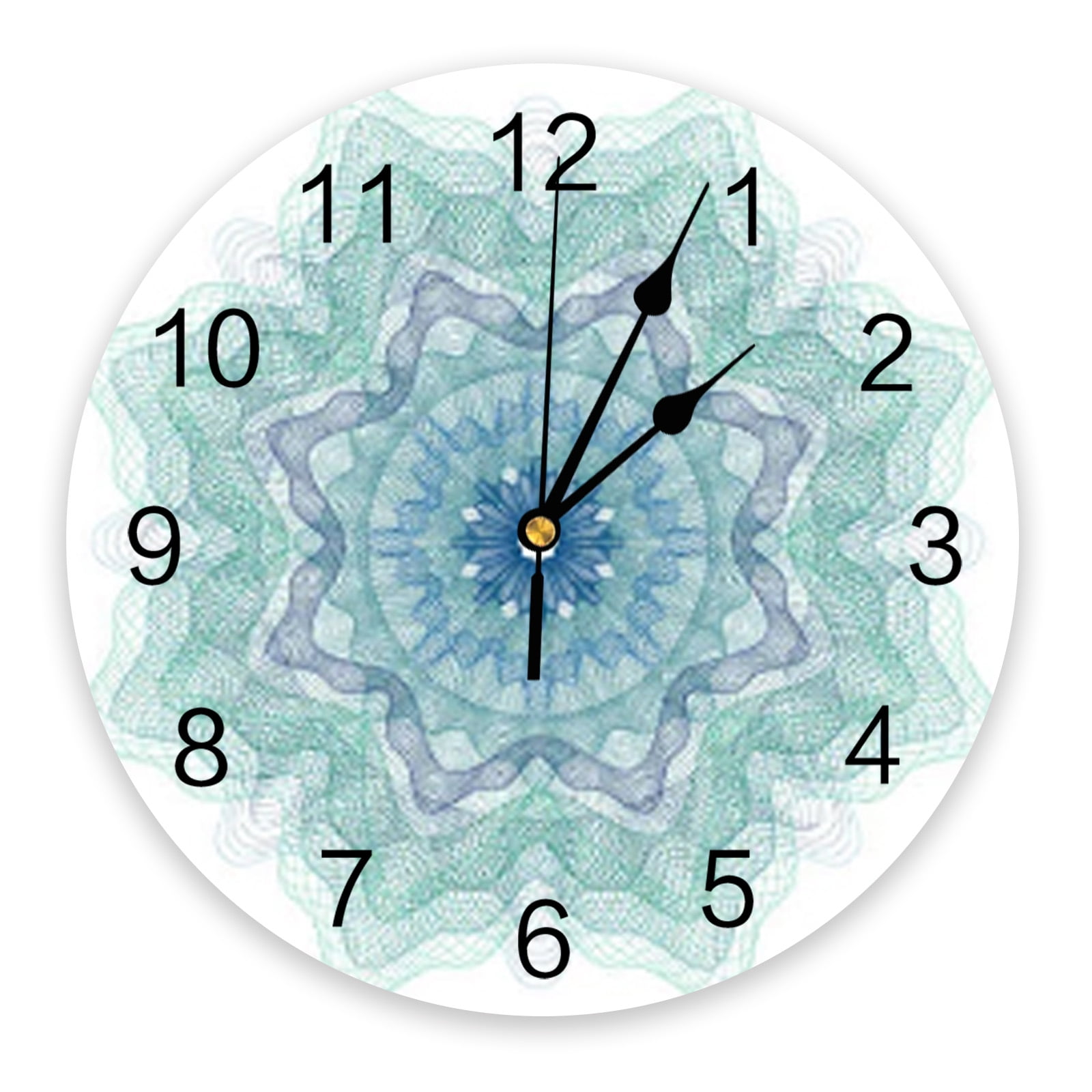 Dark Green Triangle Irregular Graphic Living Room Clock Wall Round ...