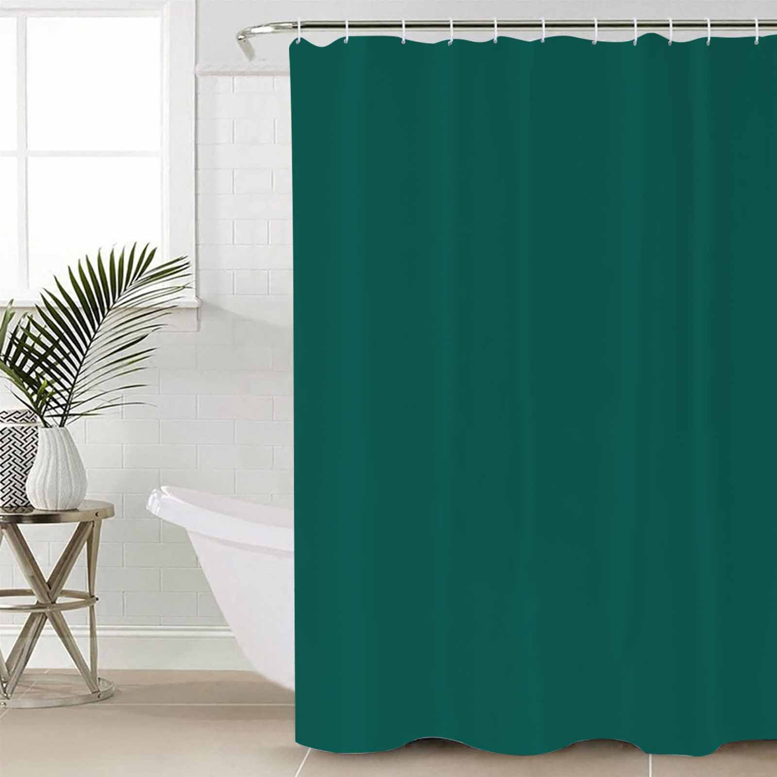 Dark Green Waterproof Fabric Shower Curtain, Modern Pure Dark Green ...