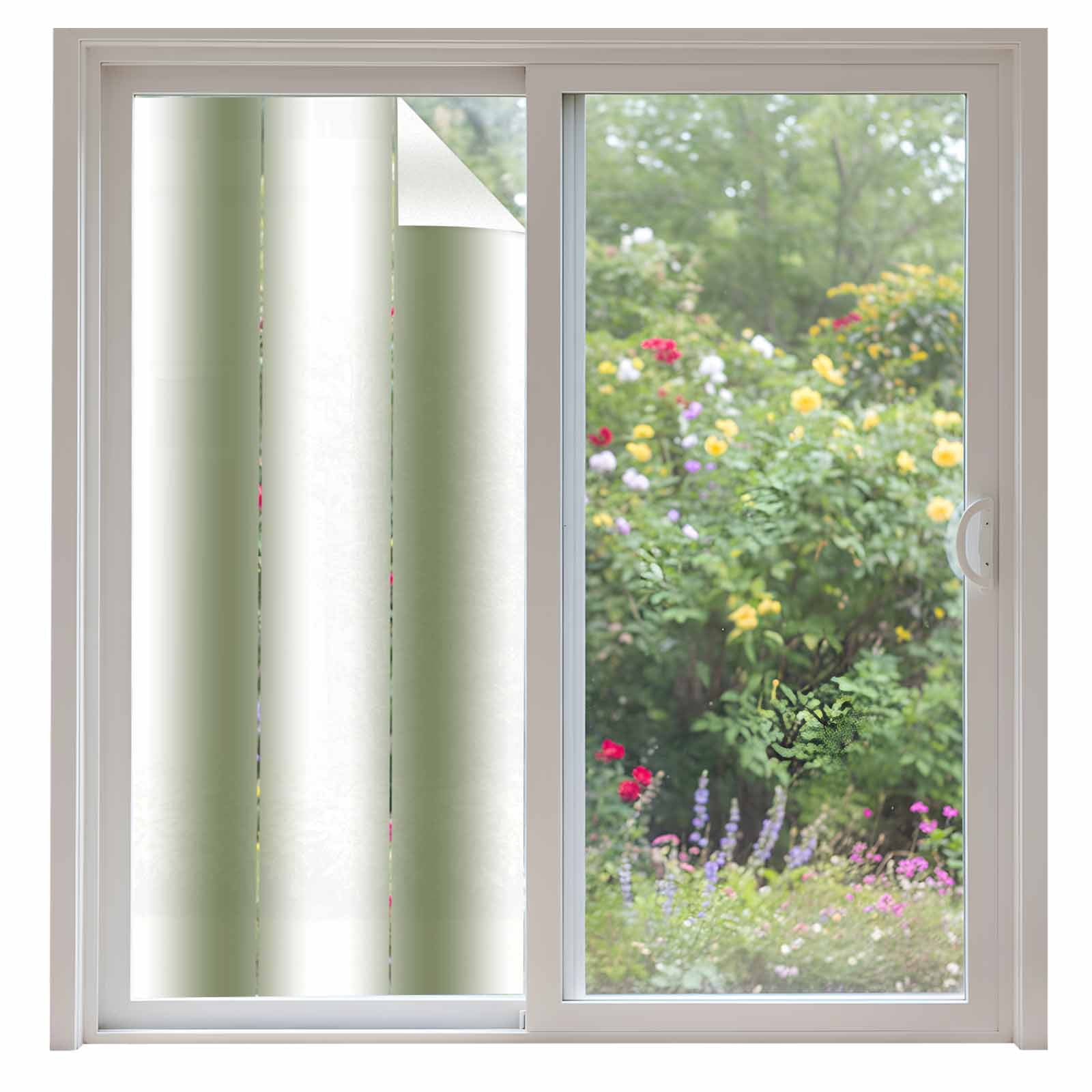 Dark Green Window Privacy Film, Modern Gradient Vertical Stripes ...