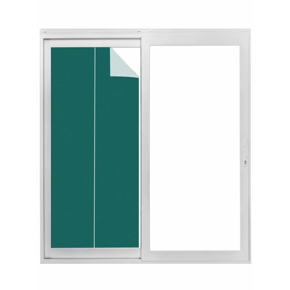 Dark Green Window Privacy Film, Modern Pure Dark Green Static Cling UV ...