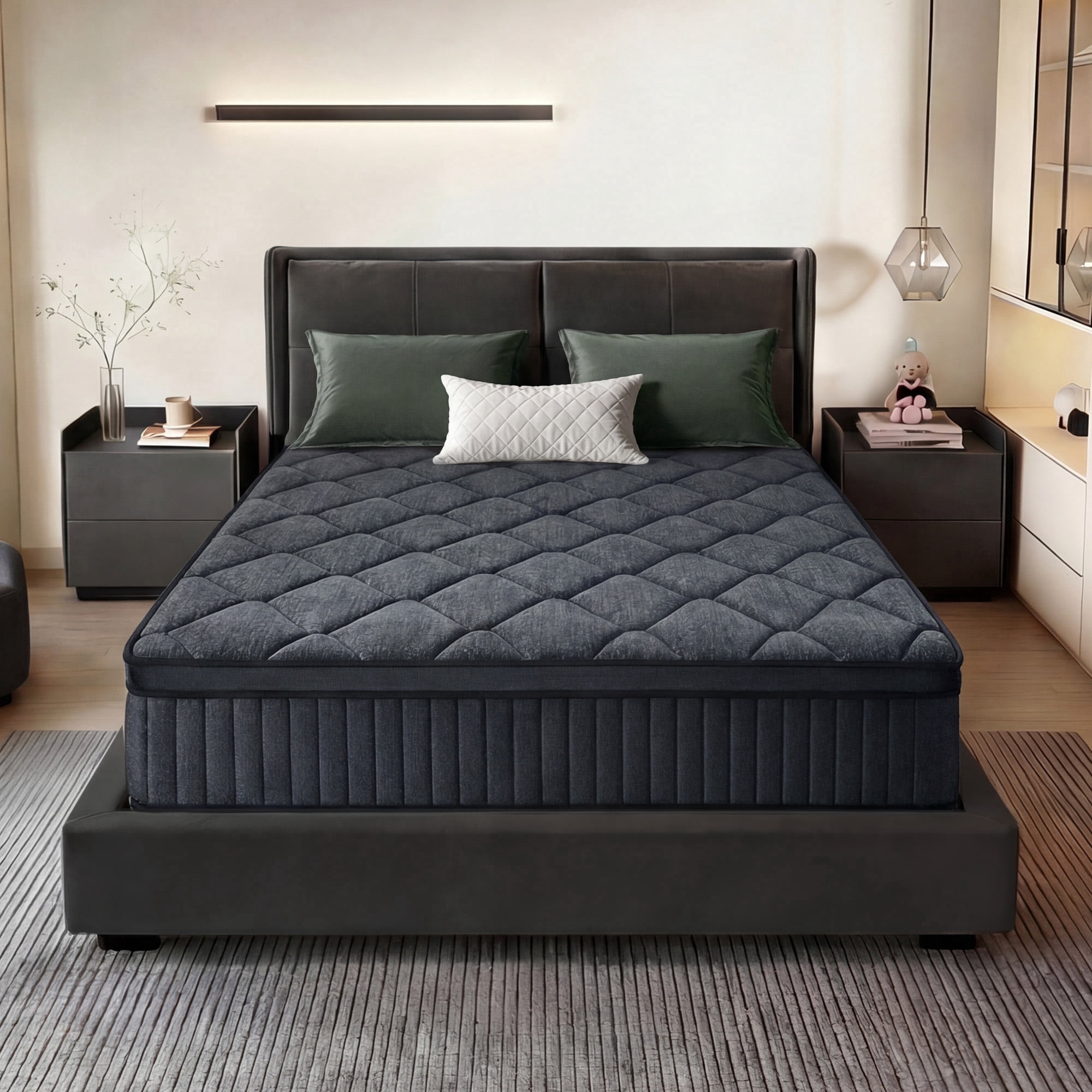 Dark Grey 14 inch King Size,Ergonomic Design,Mattress Memory Foam ...