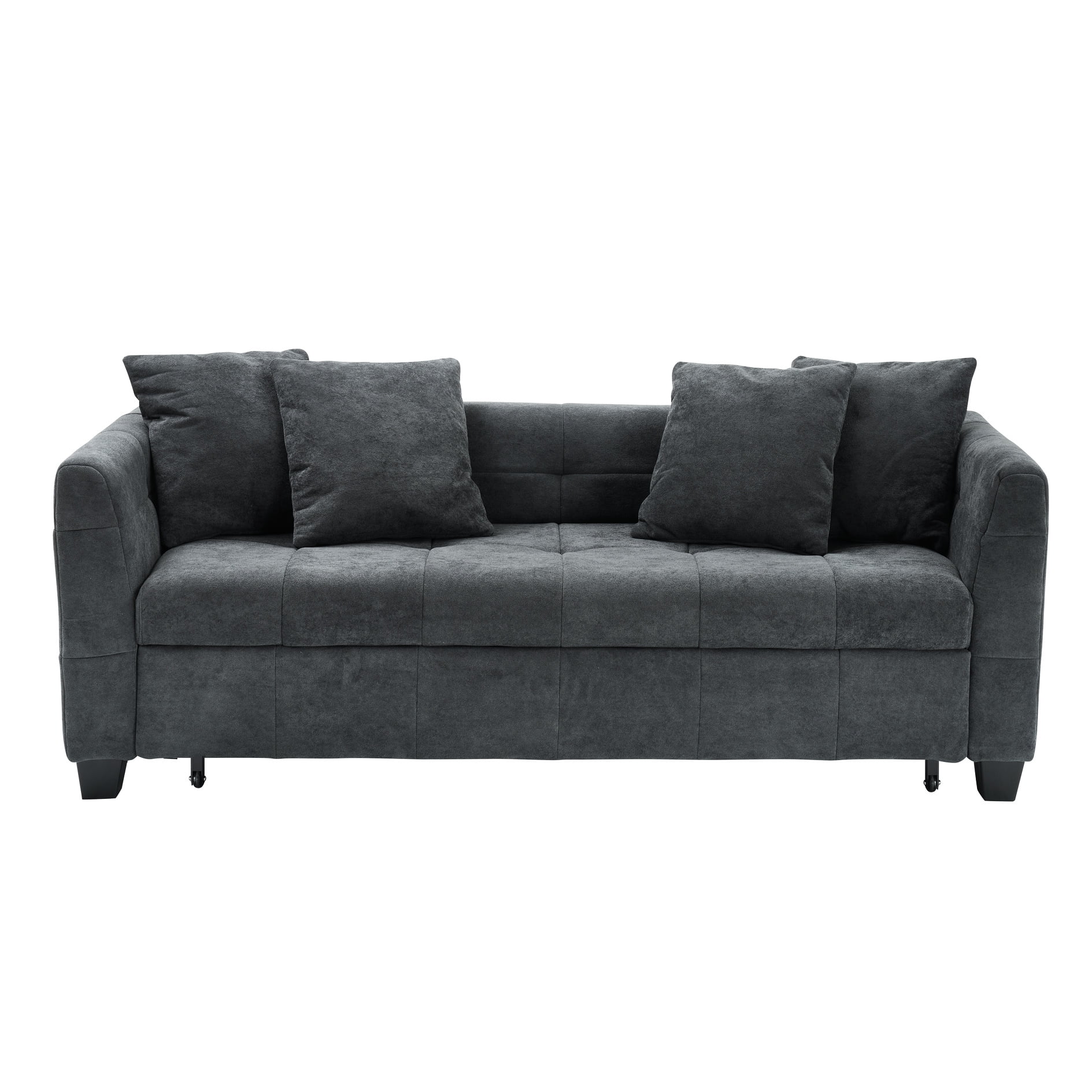 Dark Grey 3 Pull-out Bed, With Resilient Cushions And Stylish Look ...