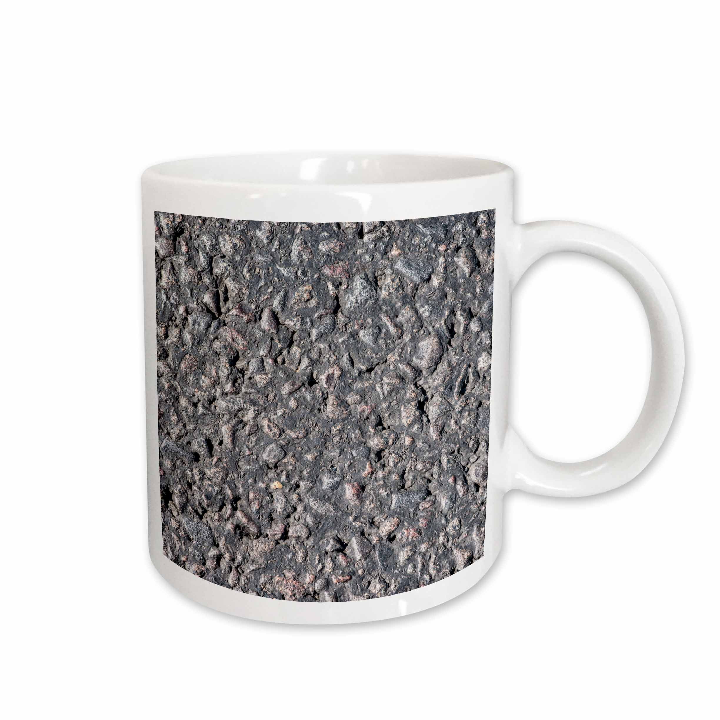 3drose, Dark Grey Asphalt Texture. Coal Tar and Pebbles, 15oz Mug ...