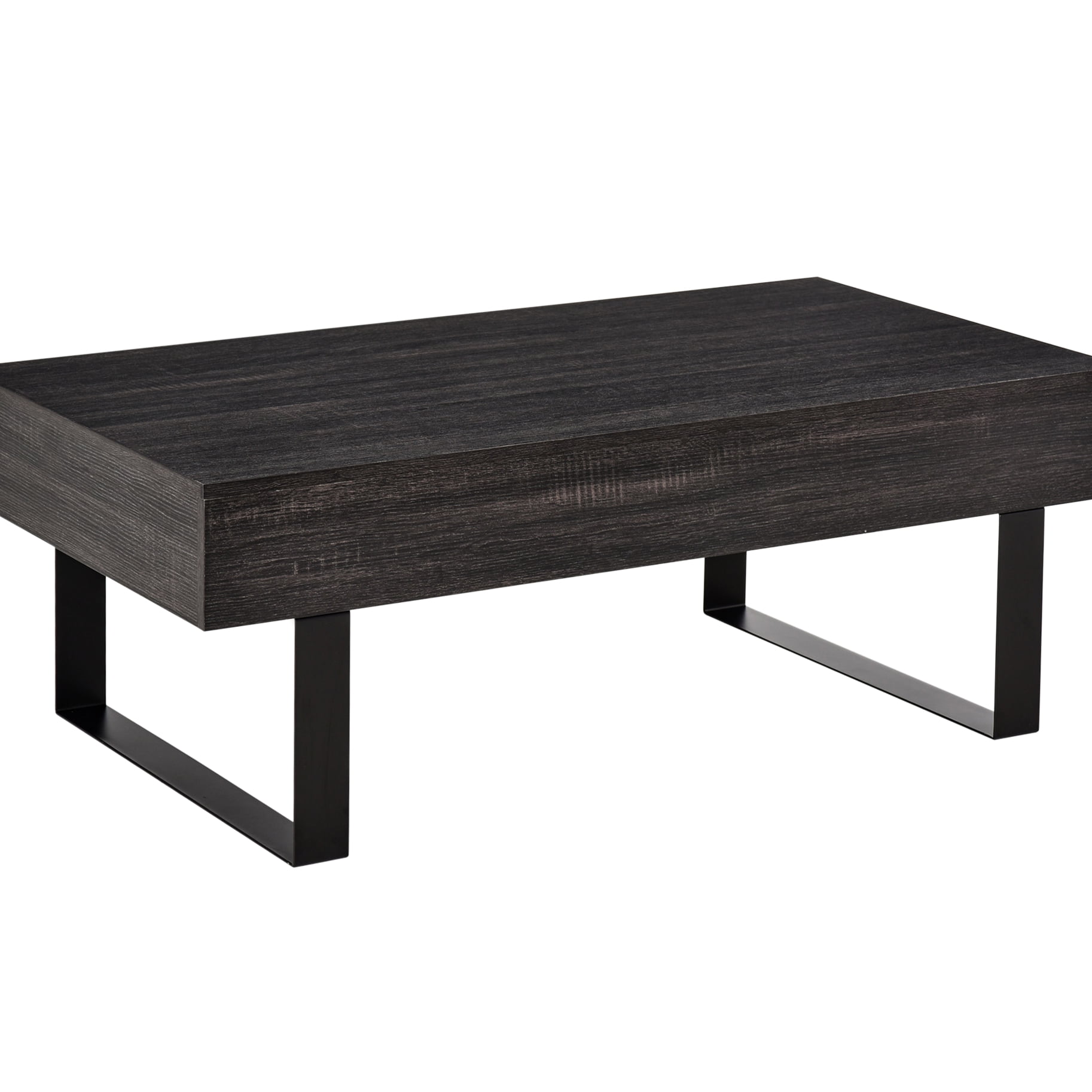Dark Grey Coffee Table With Ingeniously Designed Storage Drawer Mid ...