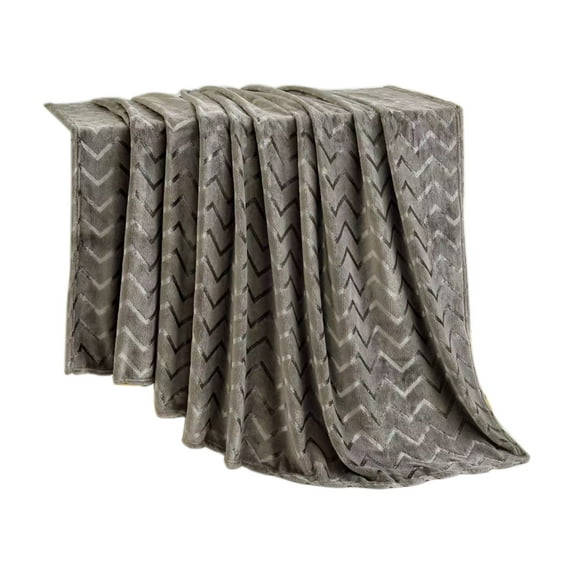 Dark Grey Flannel Blanket For Sofa And Office Nap Glossy Design ...