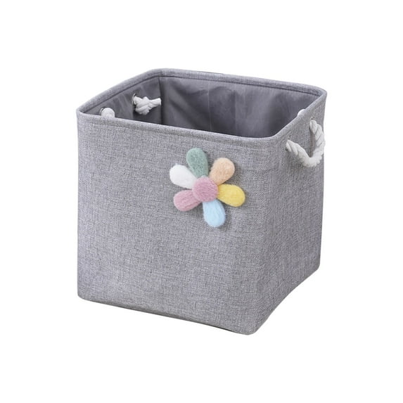 Dark Grey Foldable Storage Basket With Cloth Material, Handles, Durable ...