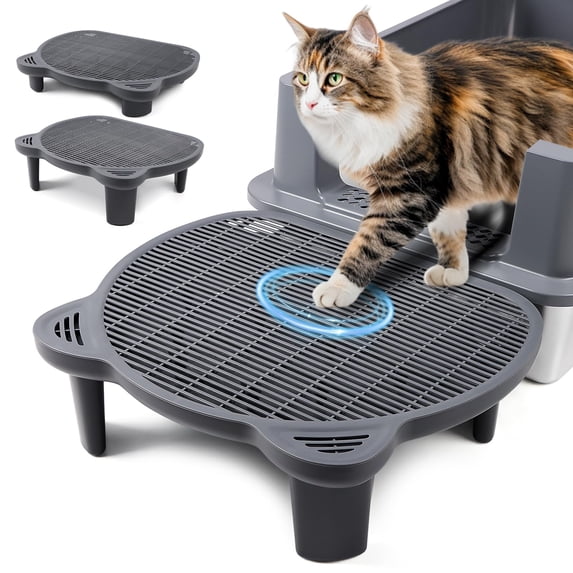 Dark Grey Height-Adjustable Cat Litter Ramp Step - Walmart.com