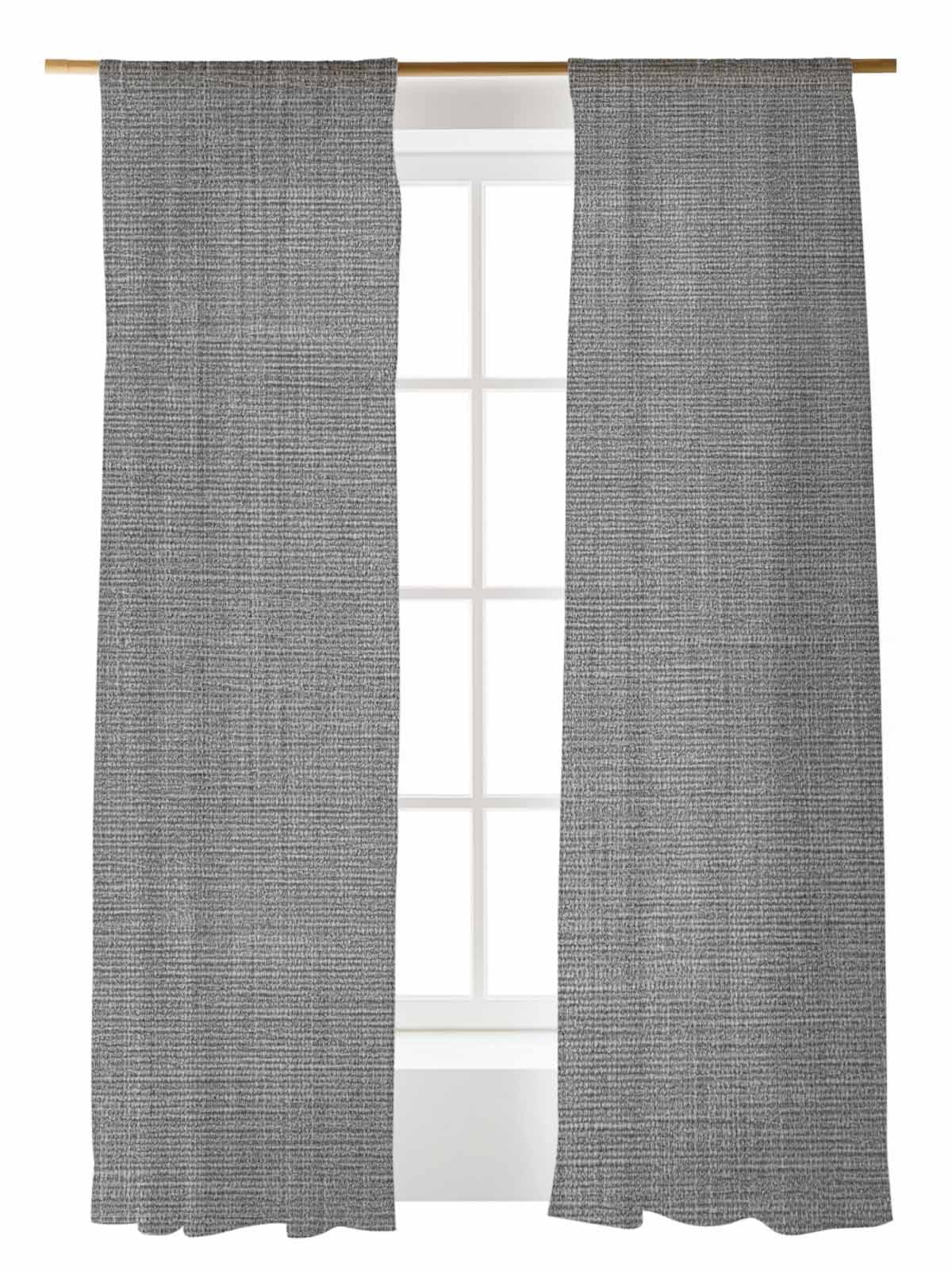 Dark Grey Linen Sheer Curtains 108 Inch Long 2 Panels, Farmhouse Pure ...