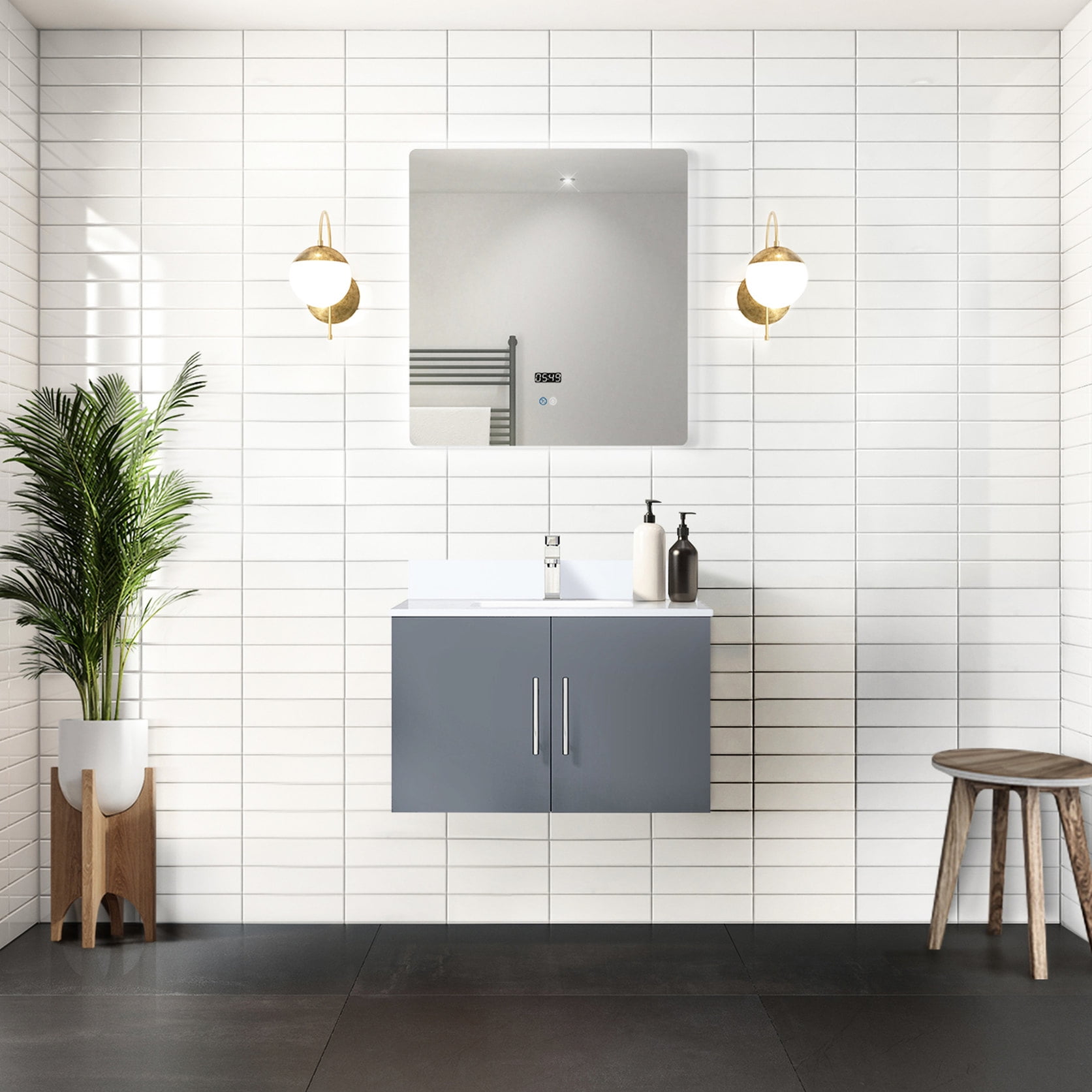 Dark Grey Marble - top Bath Vanity, 22 in. Deep | Appropriate for ...