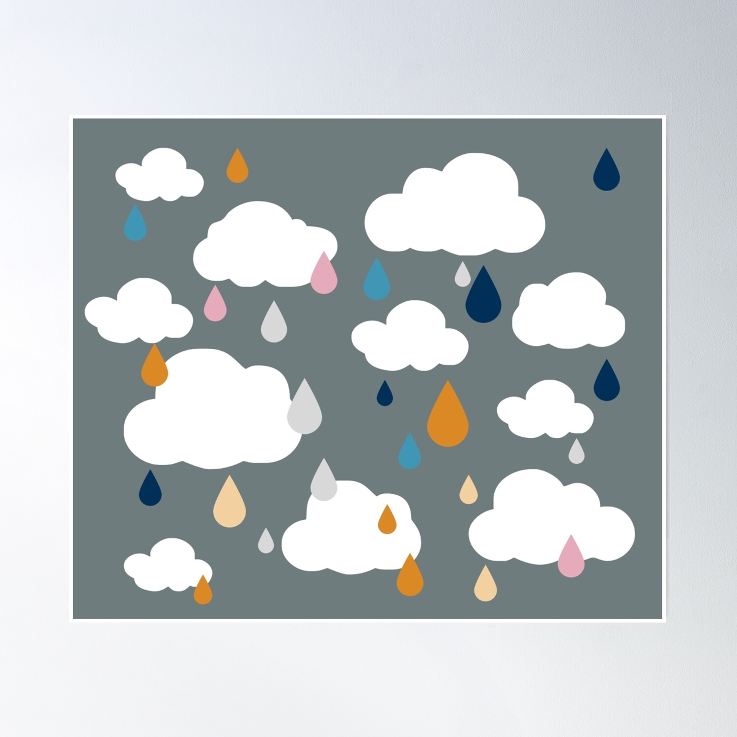 Dark Grey Rainy Day Poster Wall Art, Modern Wall Decor, 24x36 UNFRAMED ...
