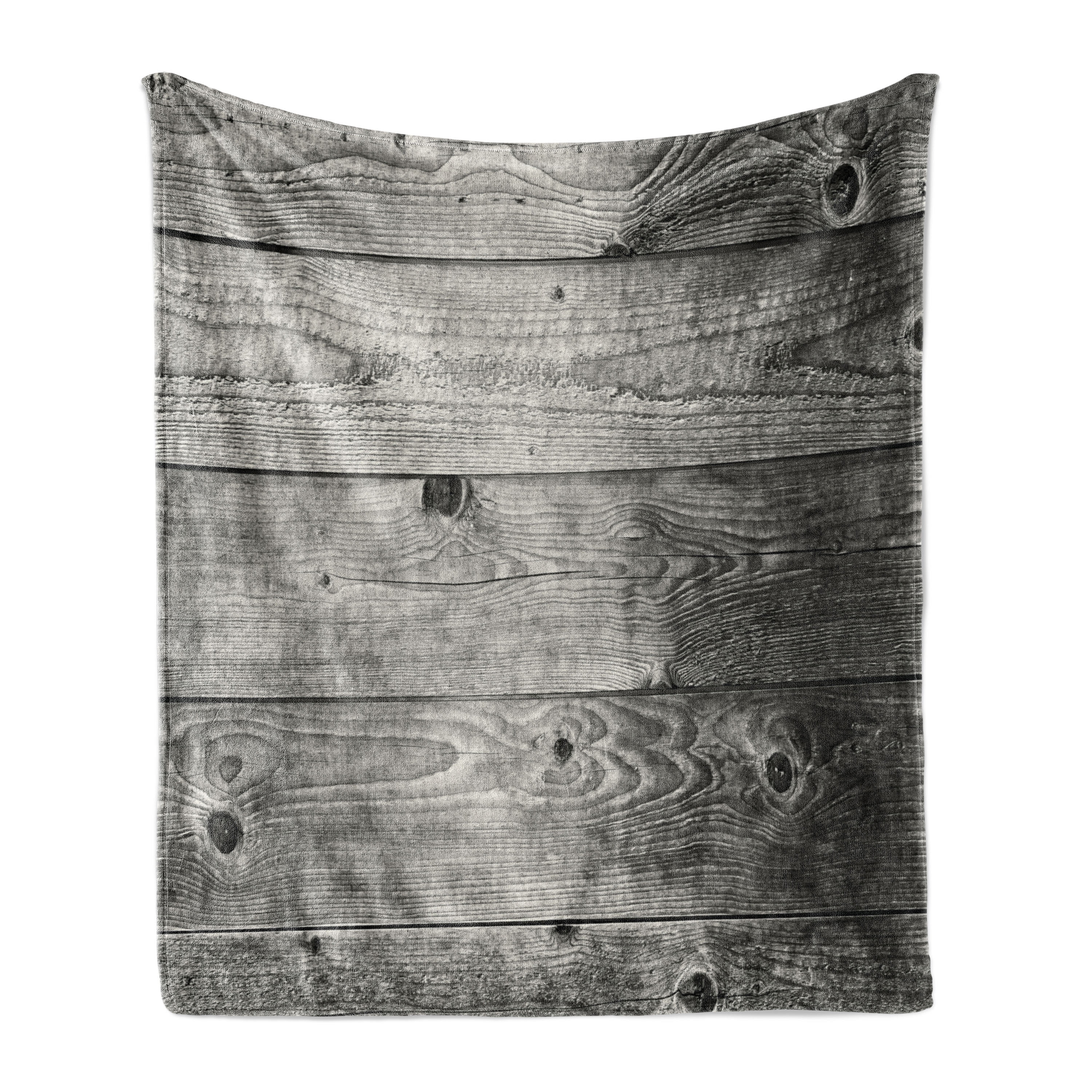 Dark Grey Soft Flannel Fleece Blanket, Ombre Style Grunge Wooden Planks ...