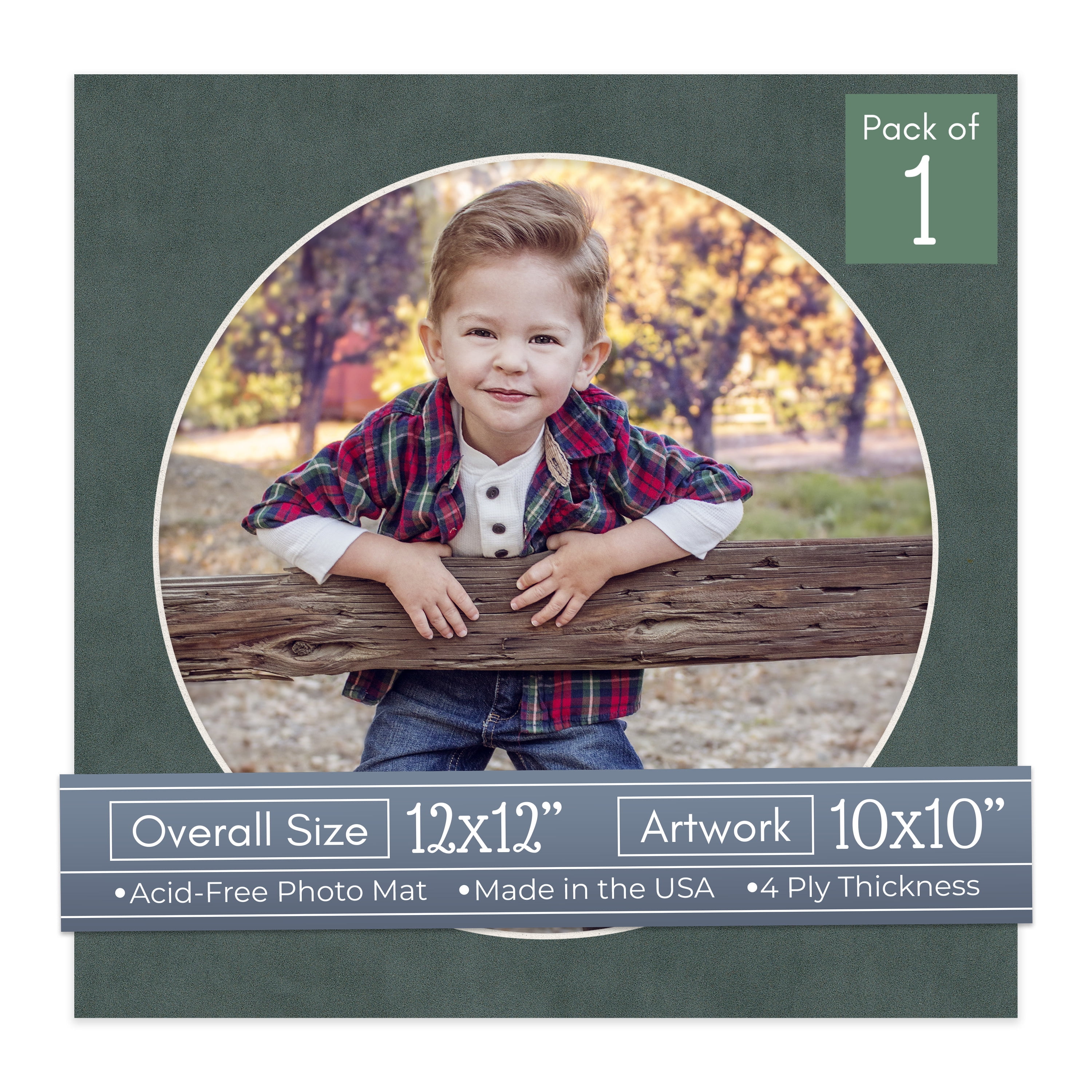 Dark Grey Suede Picture Frame Mat for 12x12 Frames - Circle Opening for ...