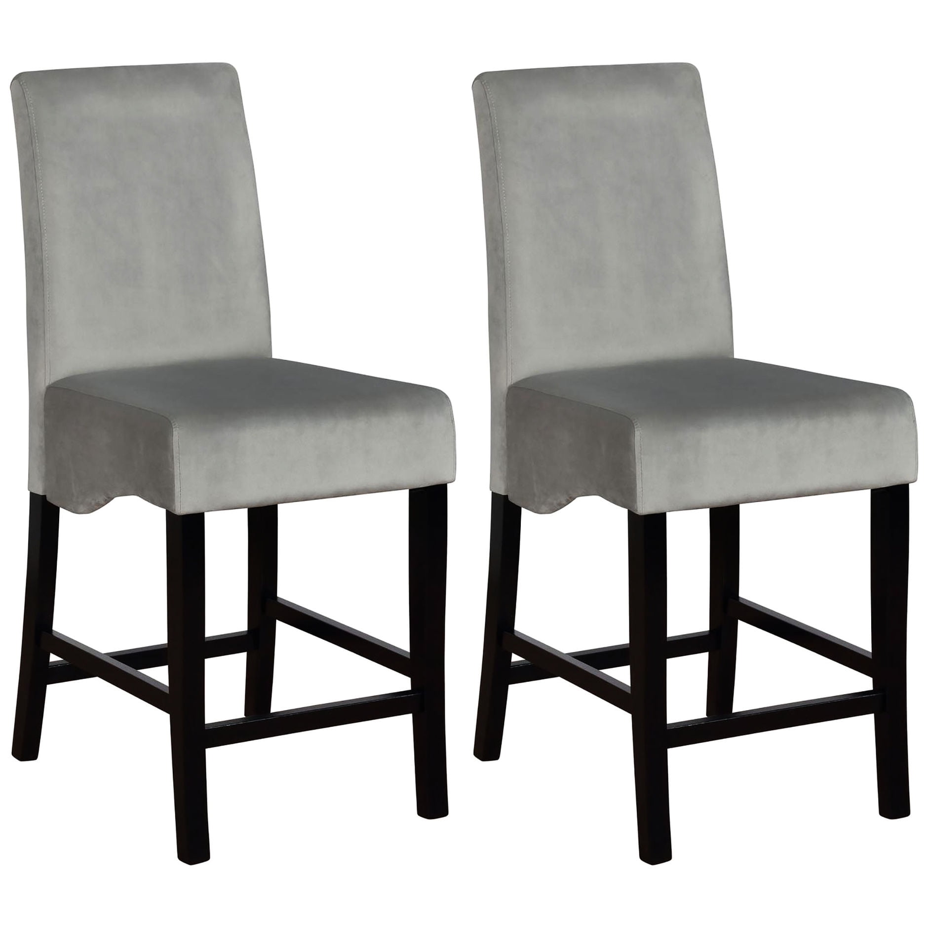 Dark Grey Upholstered Stools (Set of 2) | Perfect for Kitchen Counter ...