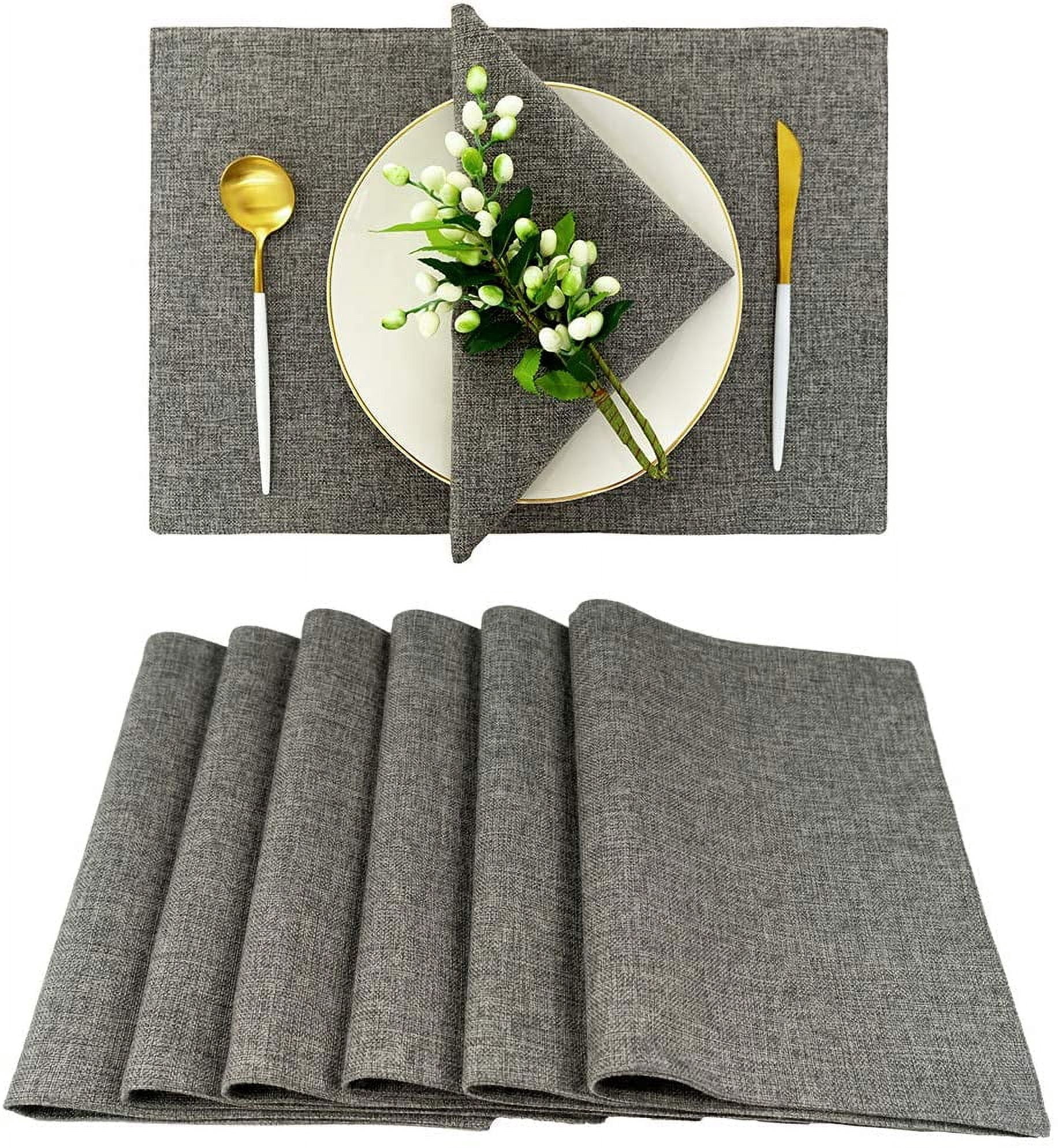 Dark Grey Washable Placemats for Kids - Table Plate Mats for Indoor ...