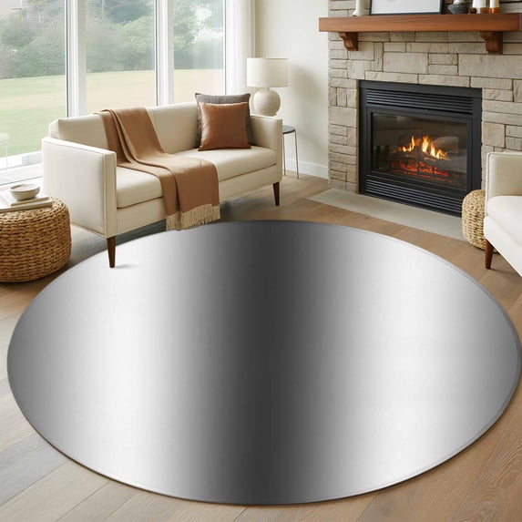 Dark Grey White Round Area Rug 5 FT, Non Slip Bedroom Rugs, Farmhouse ...