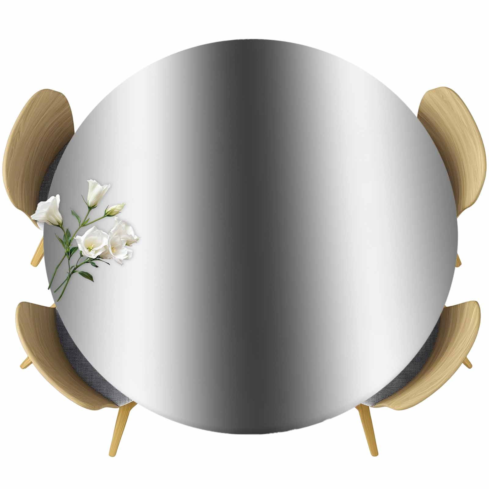 Dark Grey White Table Cloth, Round Fitted Tablecloths with Elastic Edge ...