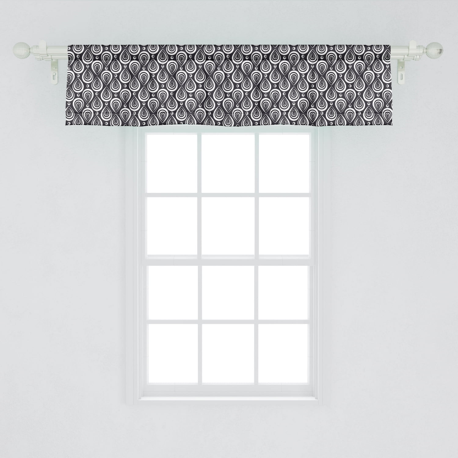 Dark Grey Window Valance Pack of 2, Illustration of Drop Like Nested ...