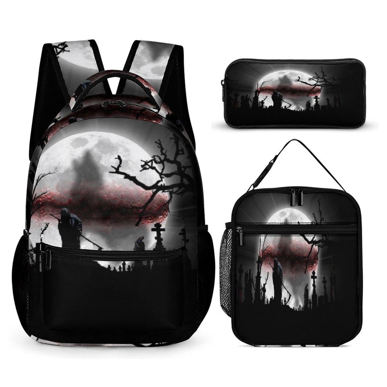 Dark Grim Reaper Horror Skeletons Lightweight Laptop Travel Backpack ...