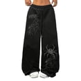 Dark Grunge Gothic Women Loose Wide Leg Jogger Pants Spider Cobweb ...