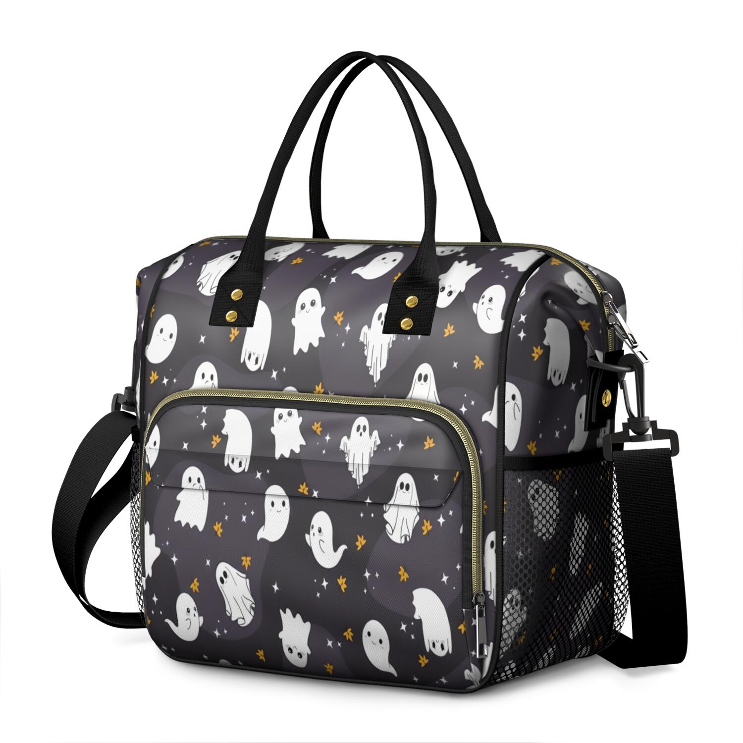 Dark Halloween Ghosts with Stars Womens Lunch Box for Work,Insulated ...