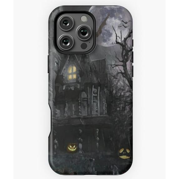 Dark Halloween Haunted House Creepy Phone Case for iPhone 16 15 14 13 ...