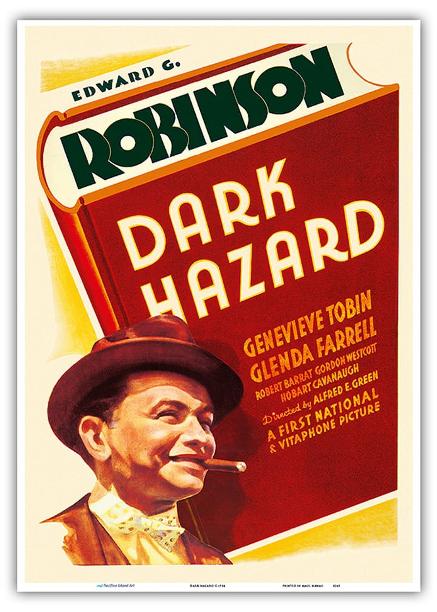 Dark Hazard - Starring Edward G. Robinson - Vintage Film Movie Poster c ...