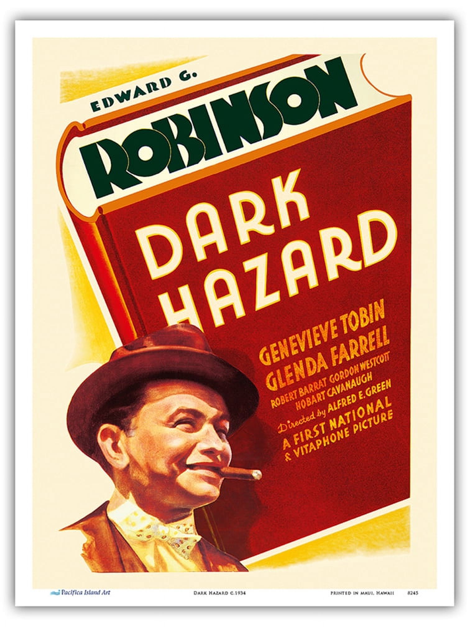 Dark Hazard - Starring Edward G. Robinson - Vintage Film Movie Poster c ...