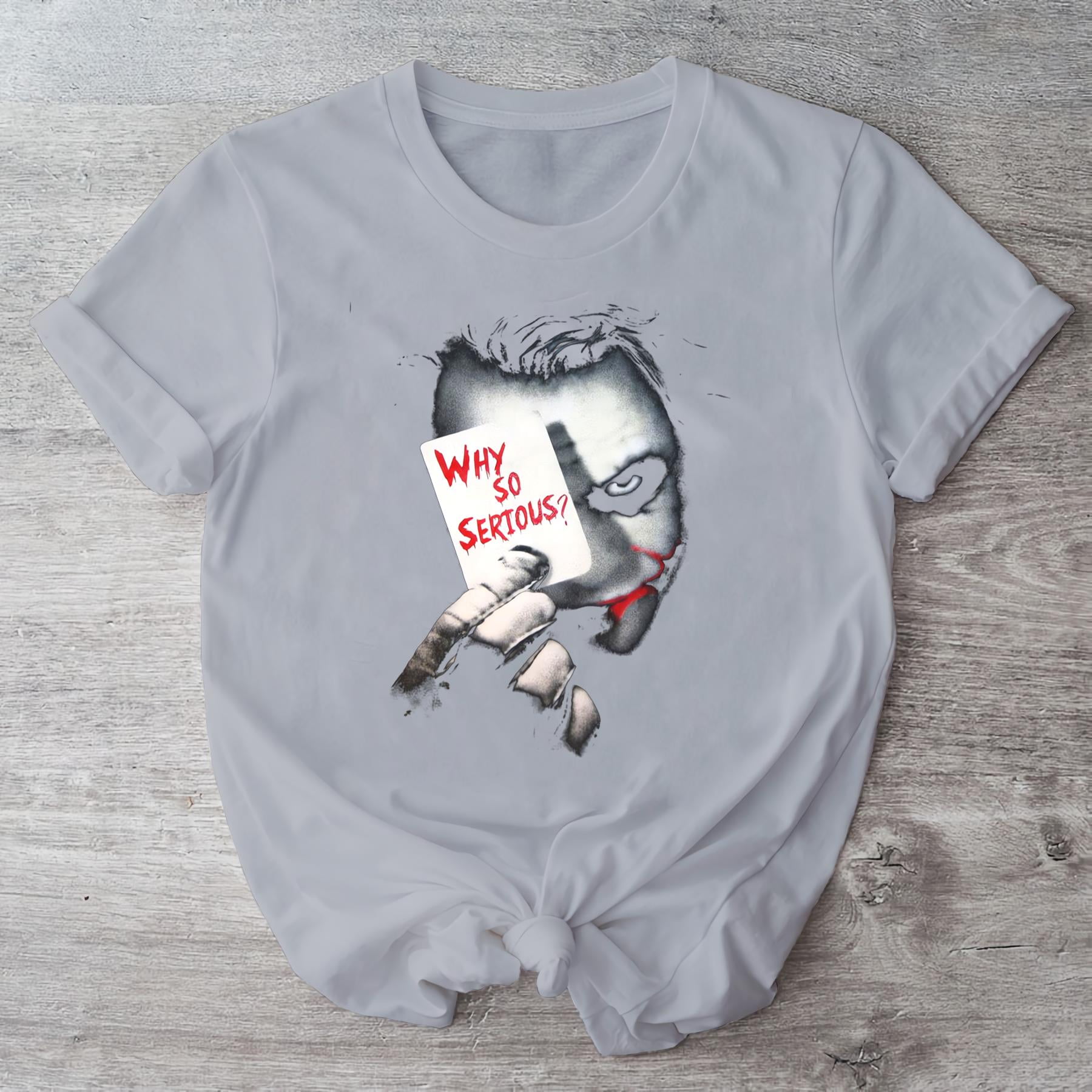 Dark Hero Clown Face Graphic Shirt, Retro Comic Villain-Inspired Tee ...