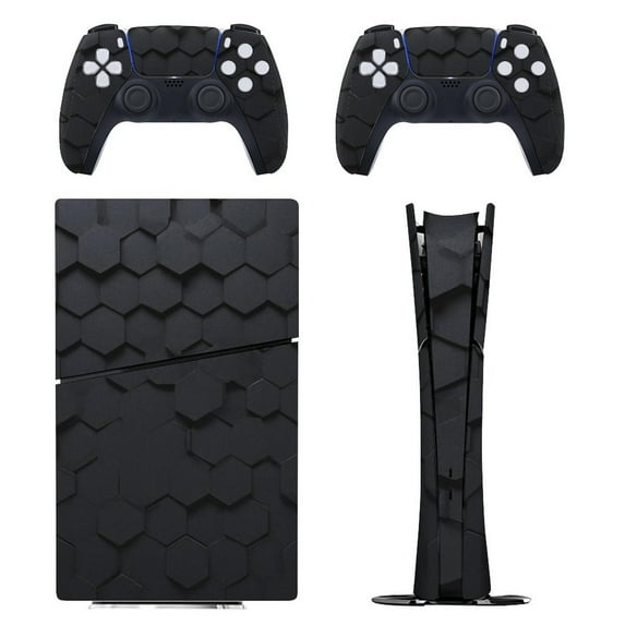 Dark Hexagonal Shapes Console Skin Bundle for PS5 Pro Slim Disc ...