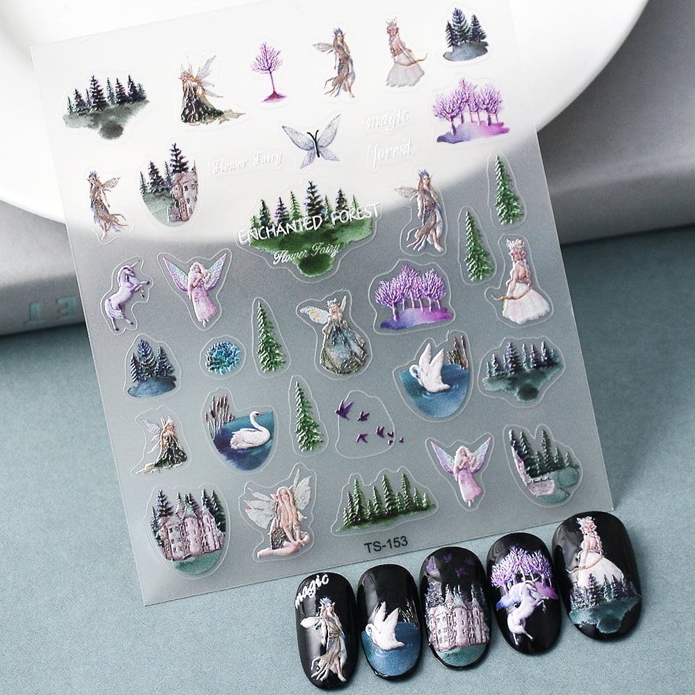 Dark Horror 5D Nail Art Stickers Nail Art Supplies Skull Bat Stickers ...