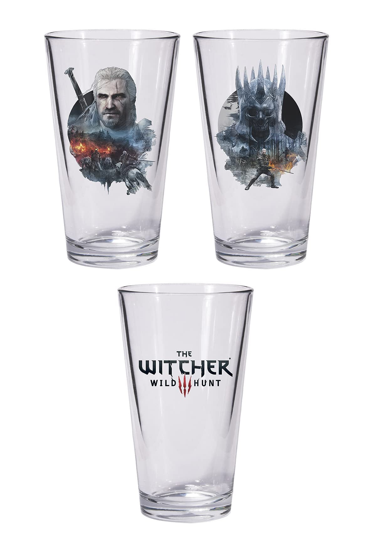 Dark Horse Deluxe The Witcher 3: Pint Glass Set: Geralt & Eredin ...