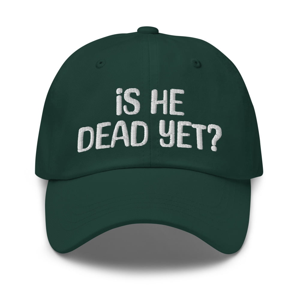 Dark Humor Embroidered Dad Hat, Is He Dead Yet (Spruce) - Walmart.com