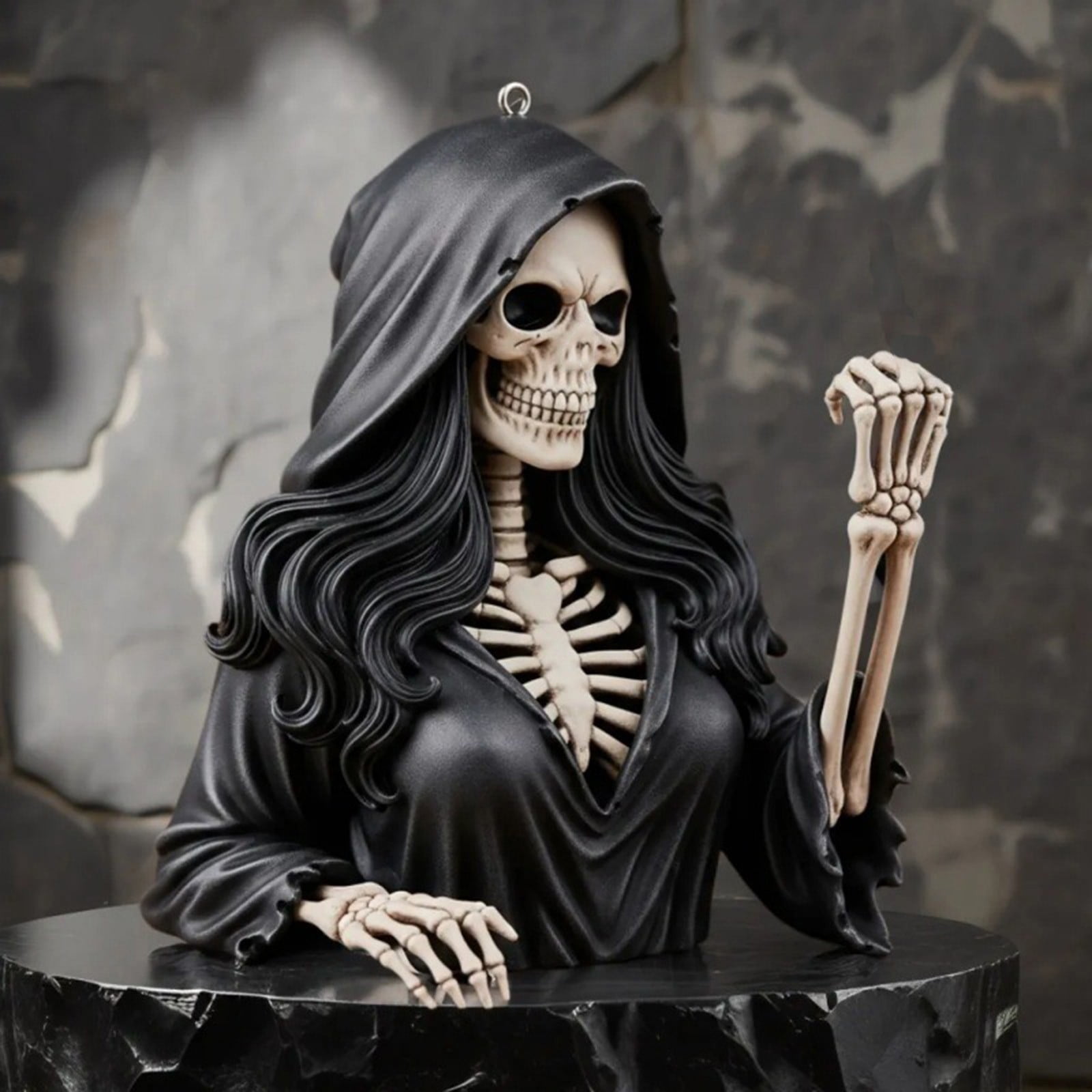Dark Humor Reaper Decor, 6 inches Resin Gothic Reaper Statue Sculptures ...