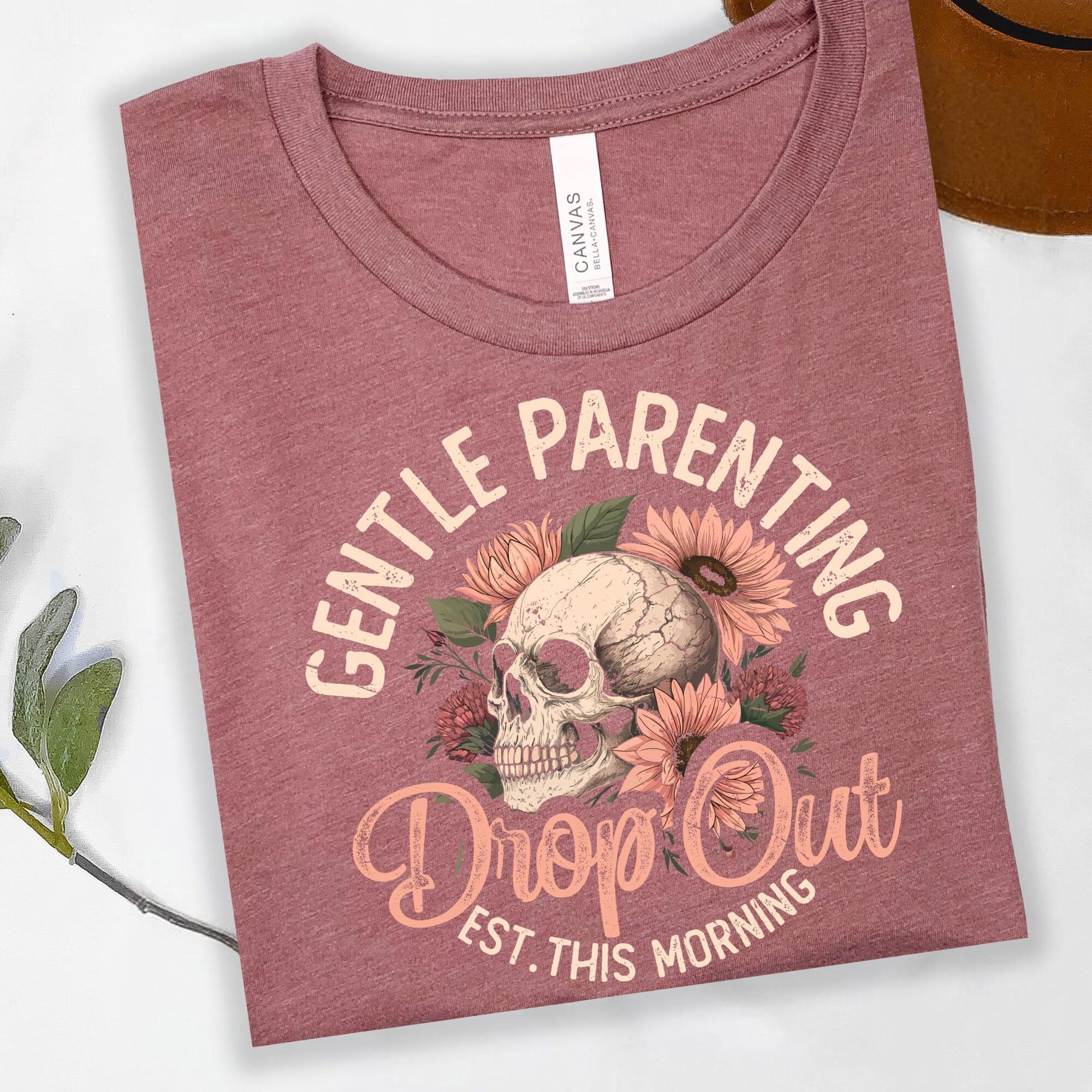 Dark Humor TShirt Gentle Parenting Drop Out Shirt Funny Skull Floral ...