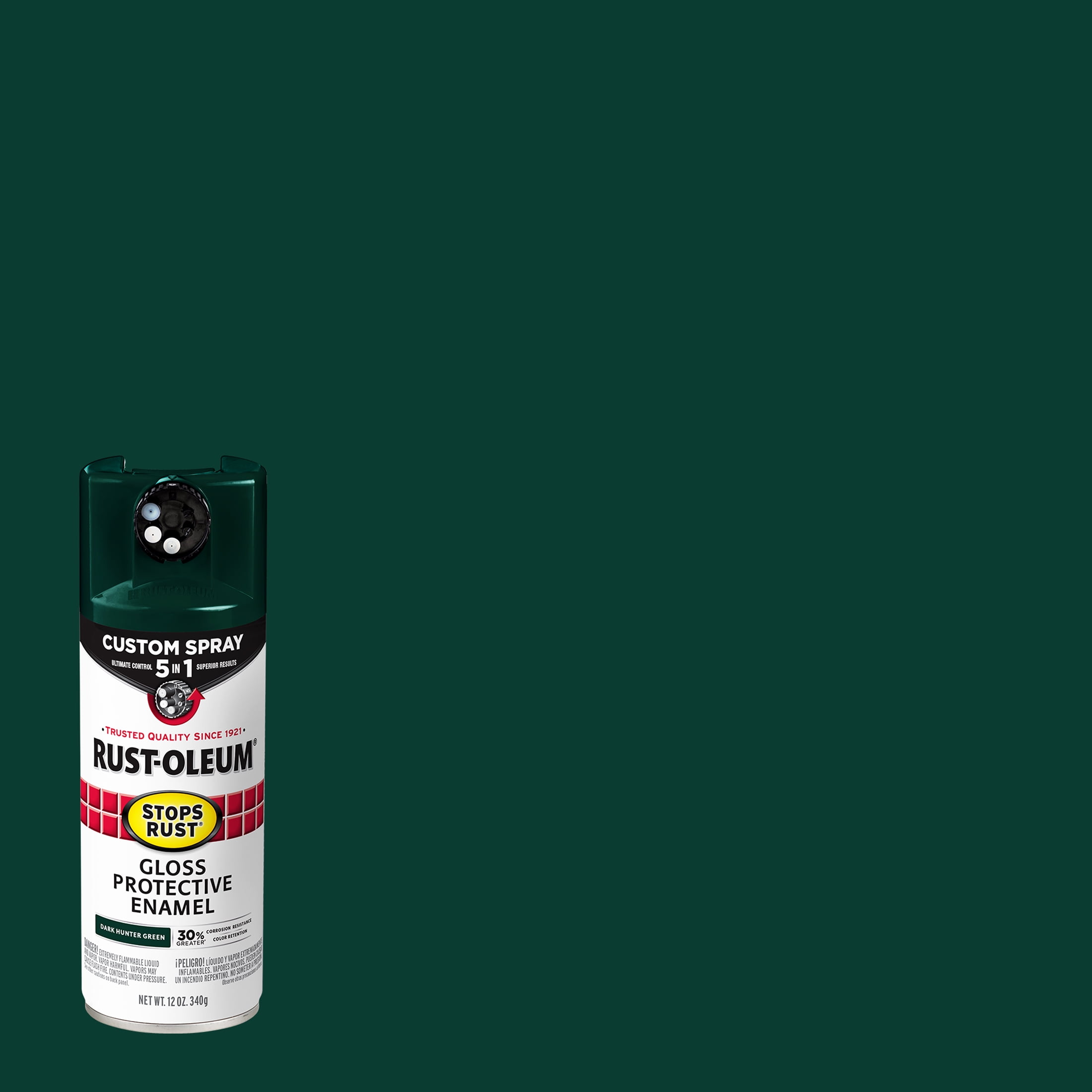 6 Pack, Dark Hunter Green, Rust-Oleum Stops Rust Custom Spray 5 in 1 ...