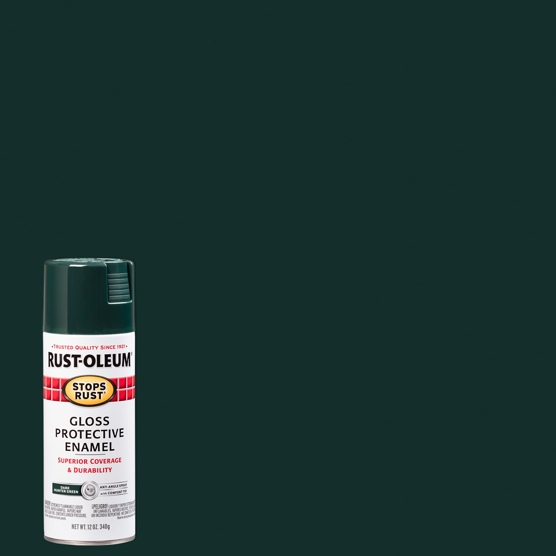 Dark Hunter Green Rust Oleum Stops Rust Gloss Protective Enamel Spray Paint 12 oz 6 Pack Walmart