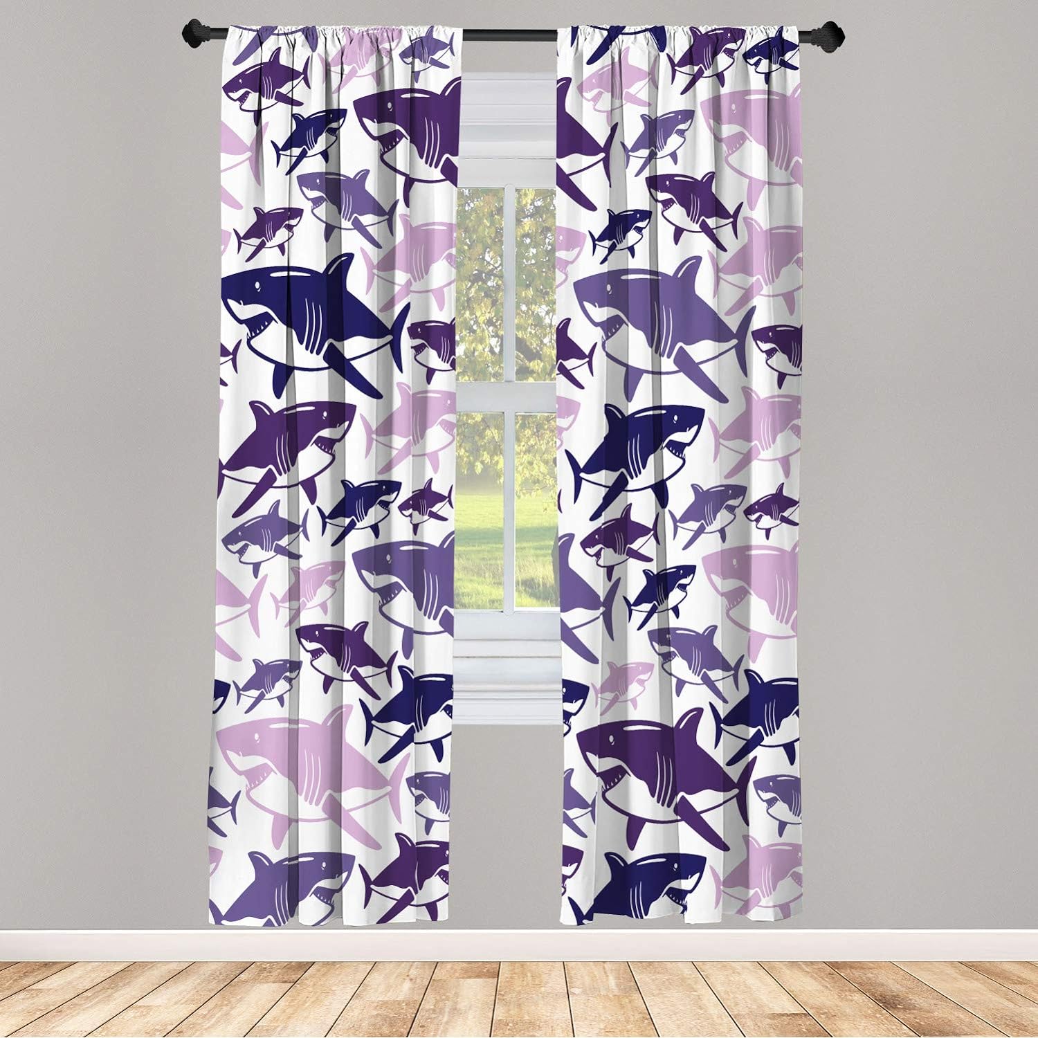 Dark Indigo Microfiber Window Curtains (28 x 63), Brand, Lightweight ...