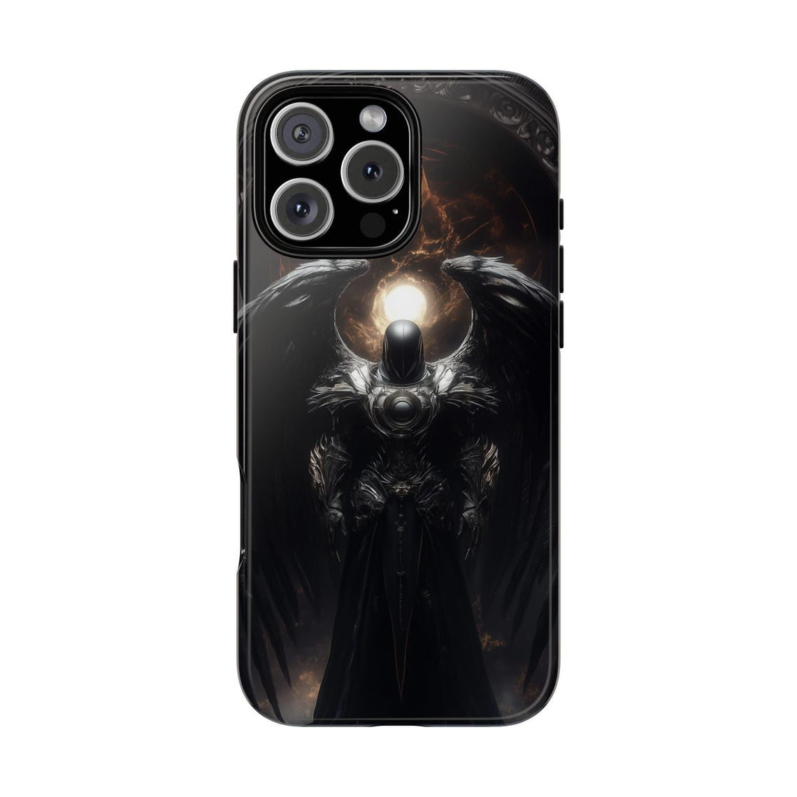Dark Knight Armored Guardian Warrior with Wings Fantasy Art Phone Case ...