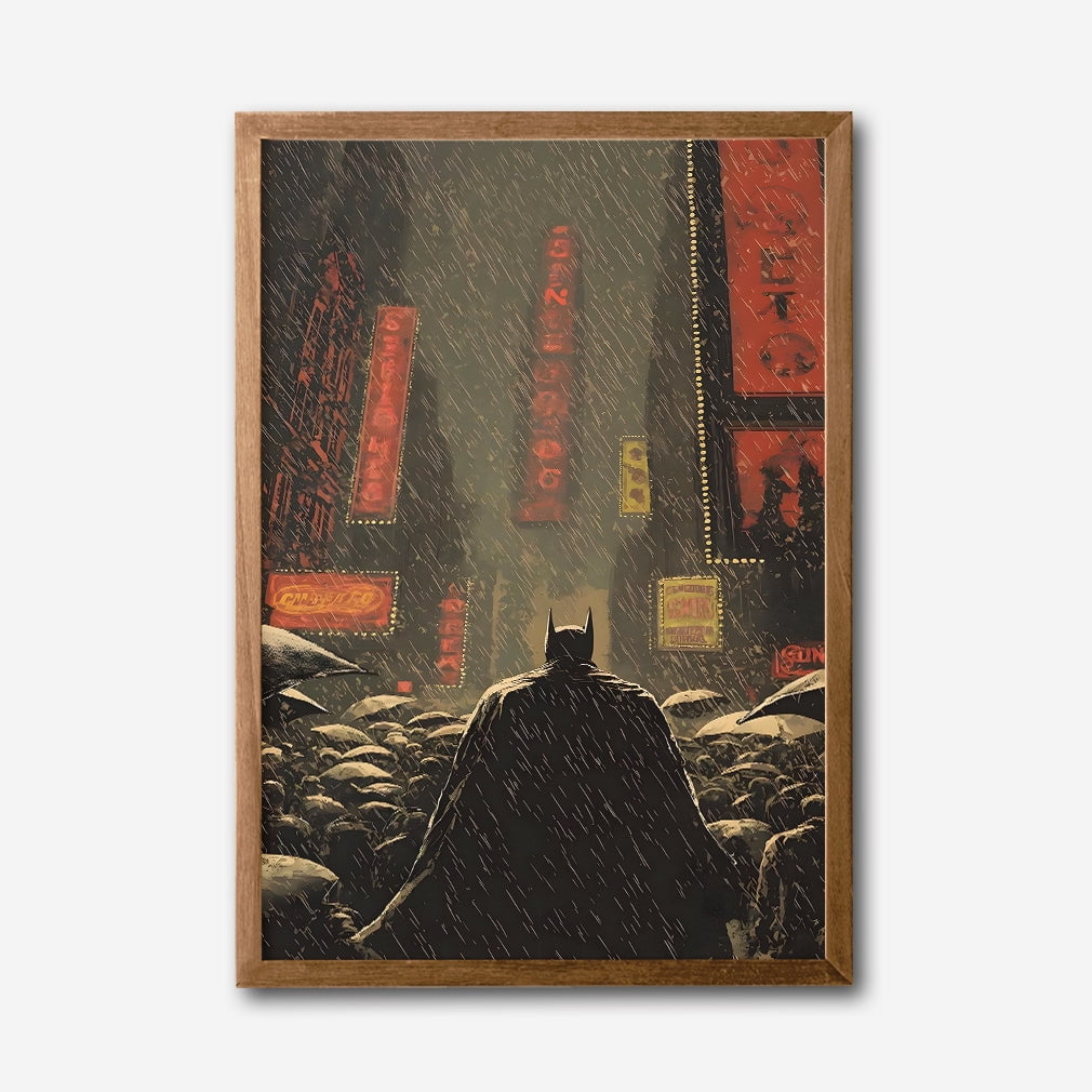 Dark Knight City Rain Noir Gotham Canvas Wall Art - Walmart.com