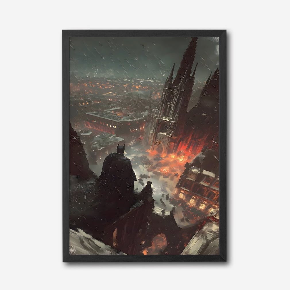 Dark Knight Gotham City Skyline Dramatic Canvas Wall Art - Walmart.com